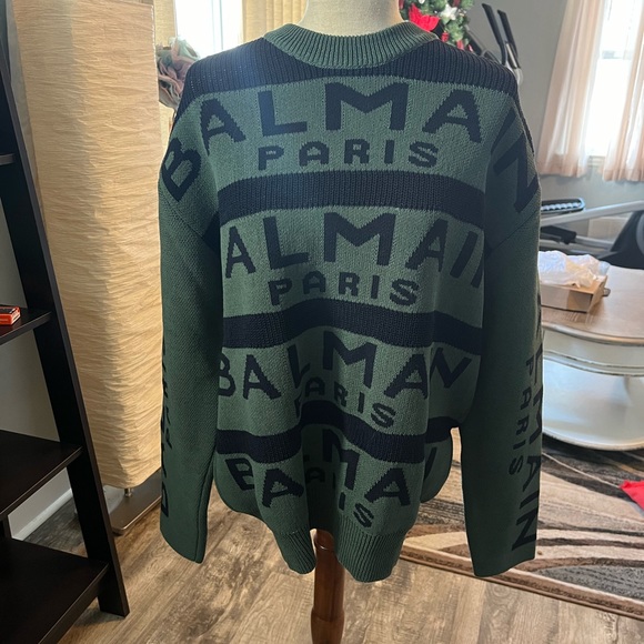 Balmain | Sweaters | Balmain Logo Pattern Jumper Sweater | Poshmark